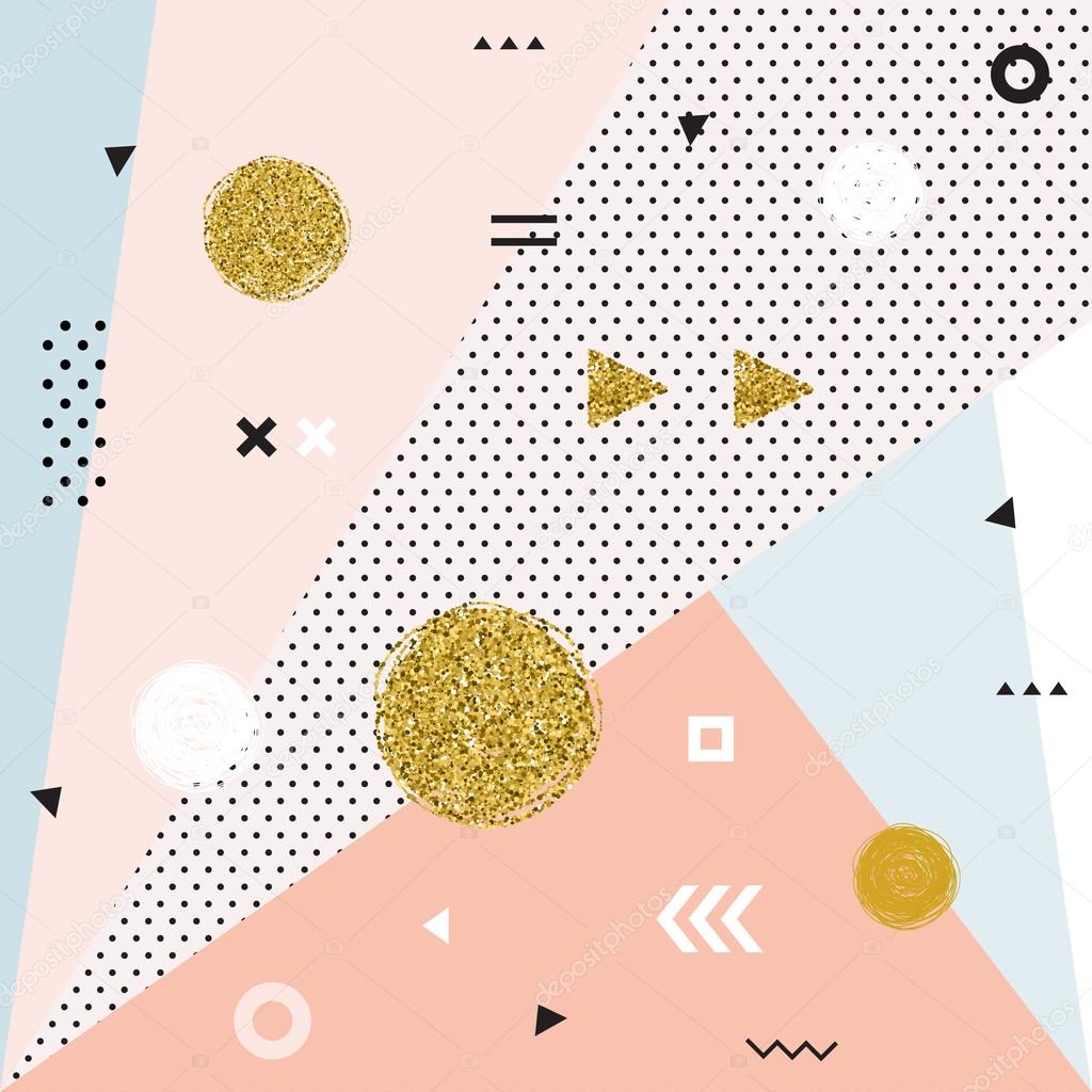 Trendy geometric elements memphis cards. Stock Vector Image by ©bosotochka #109604702