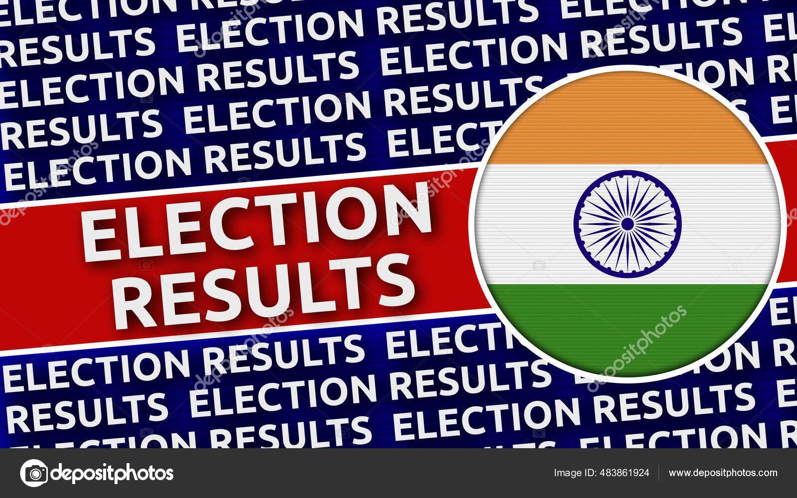 India Circular Flag Election Results Titles Illustration — Stock Photo © motioncenter #483861924
