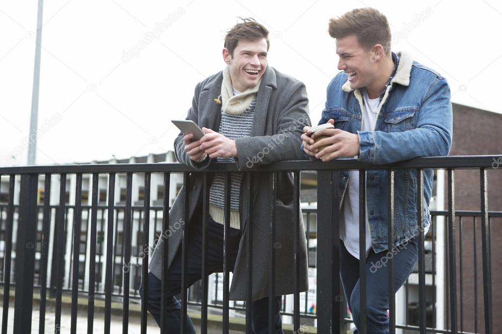 Two Young Men Talking