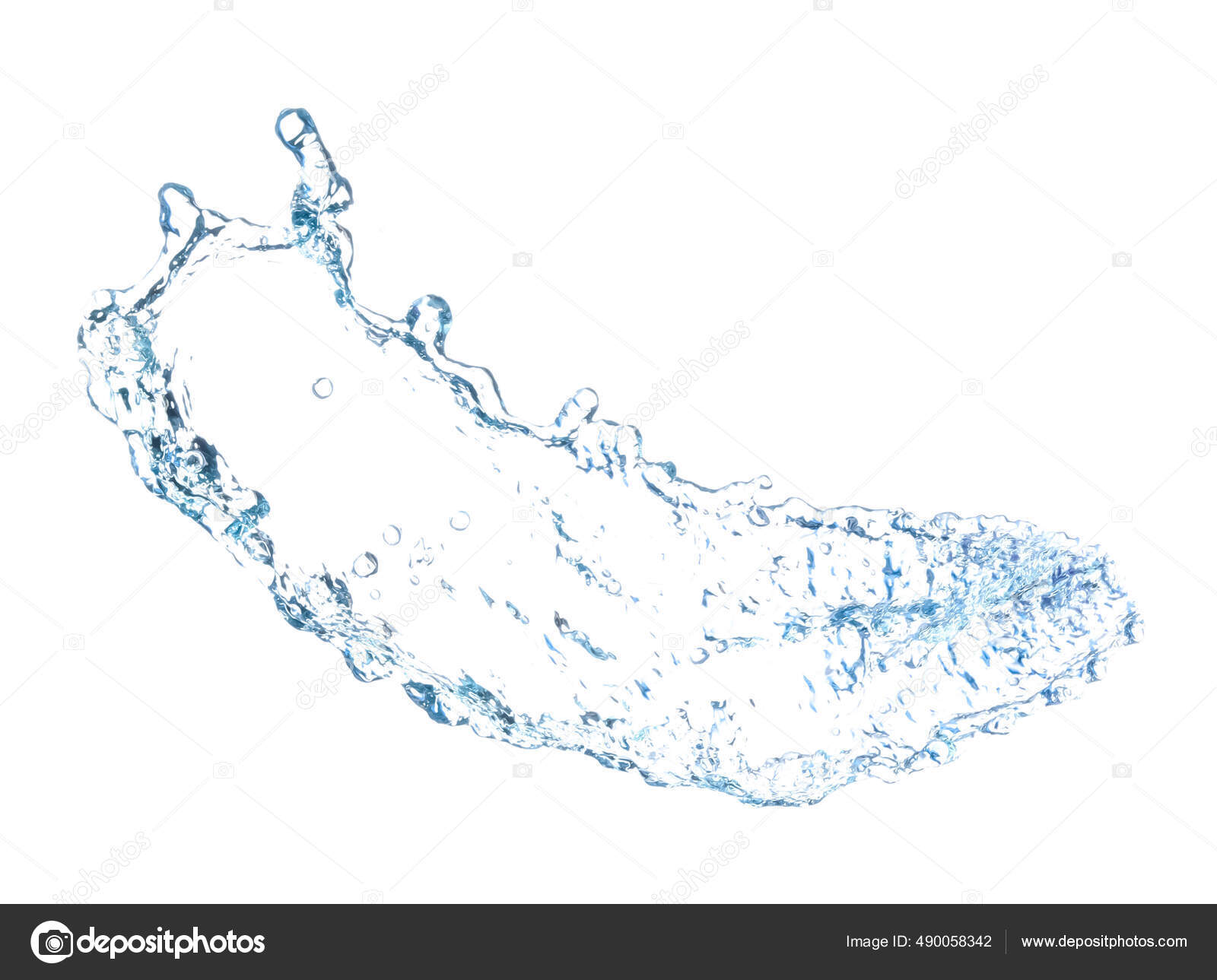 Blue Water Splash Beautiful Splashing Clean Water Isolated White ...
