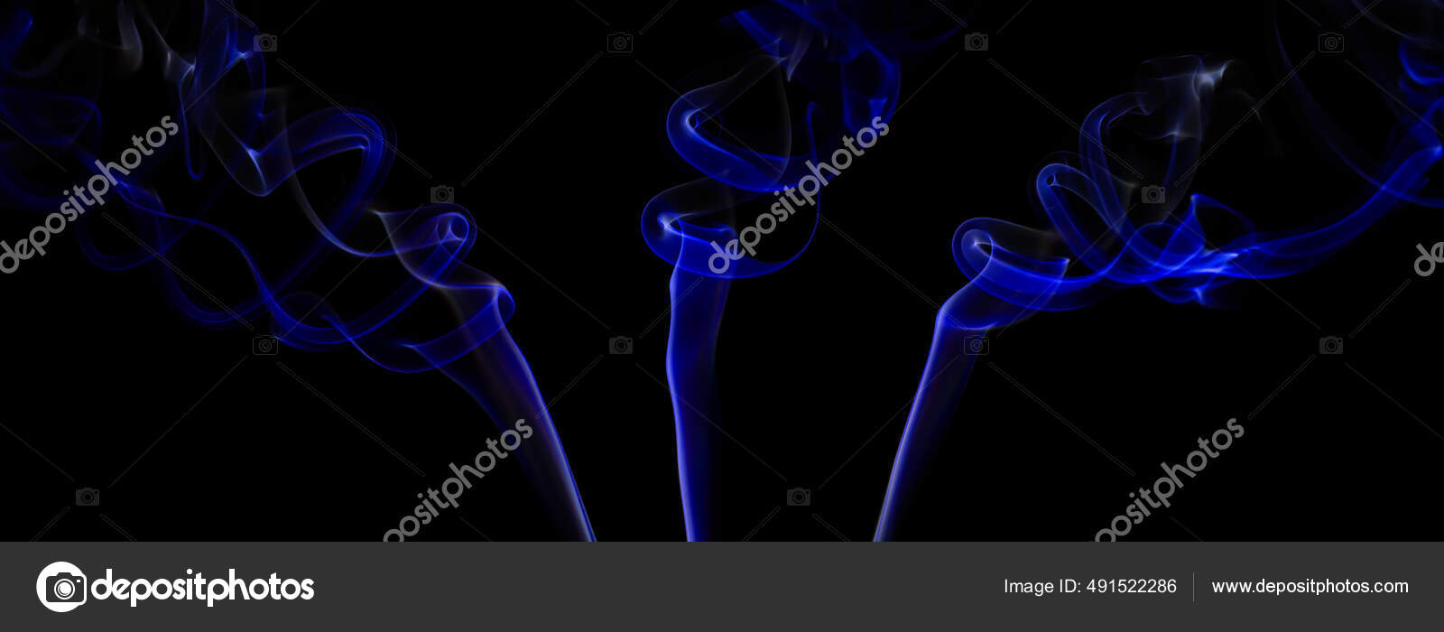 Collection Swirling Movement Blue Smoke Group Abstract Line Isolated ...