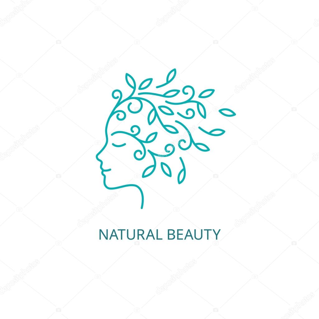 Vector Female Face Logo in Linear Style Stock Vector Image by ©bridddy ...