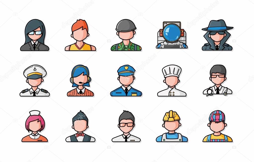 People occupations icons set,eps10 Stock Illustration by ©wenchiawang ...
