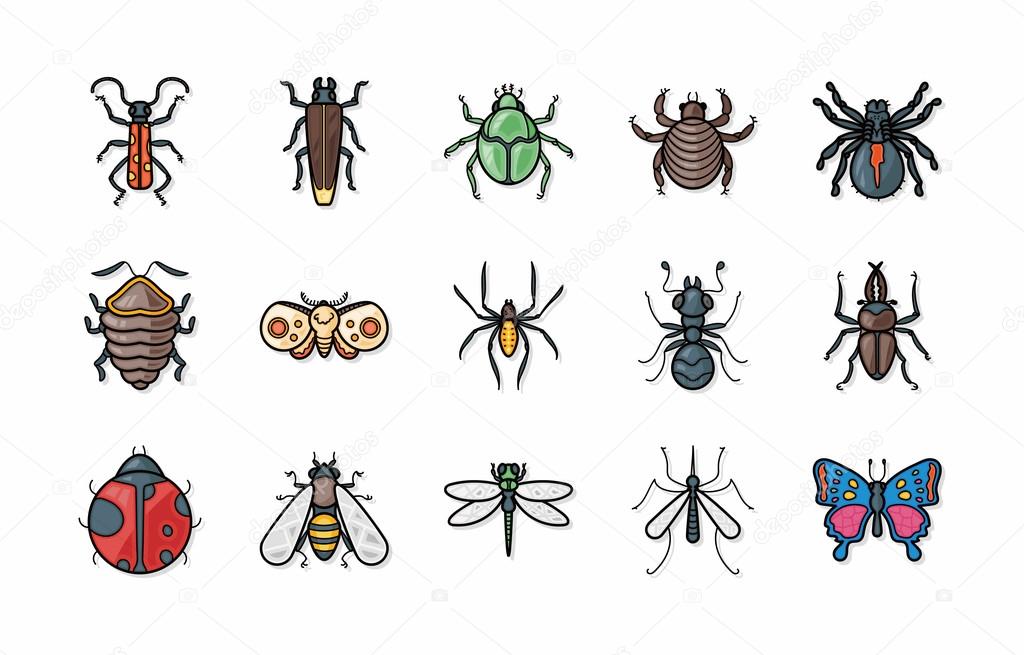 Insects and bugs icons set,eps10 Stock Photo by ©wenchiawang 111487066