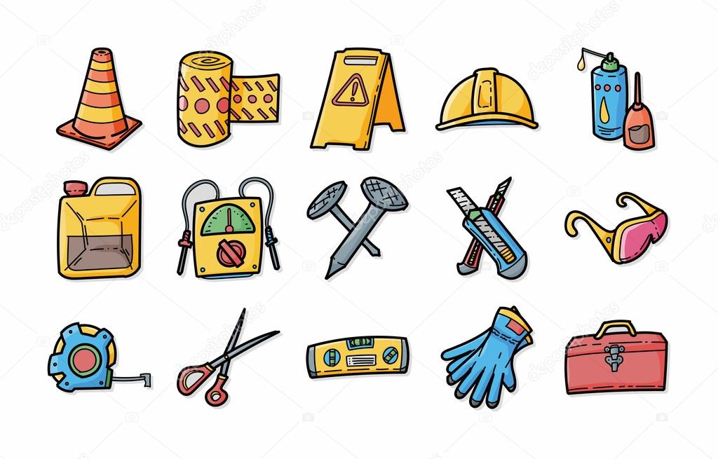 Worker tools icons set,eps10 Stock Illustration by ©wenchiawang #111487226