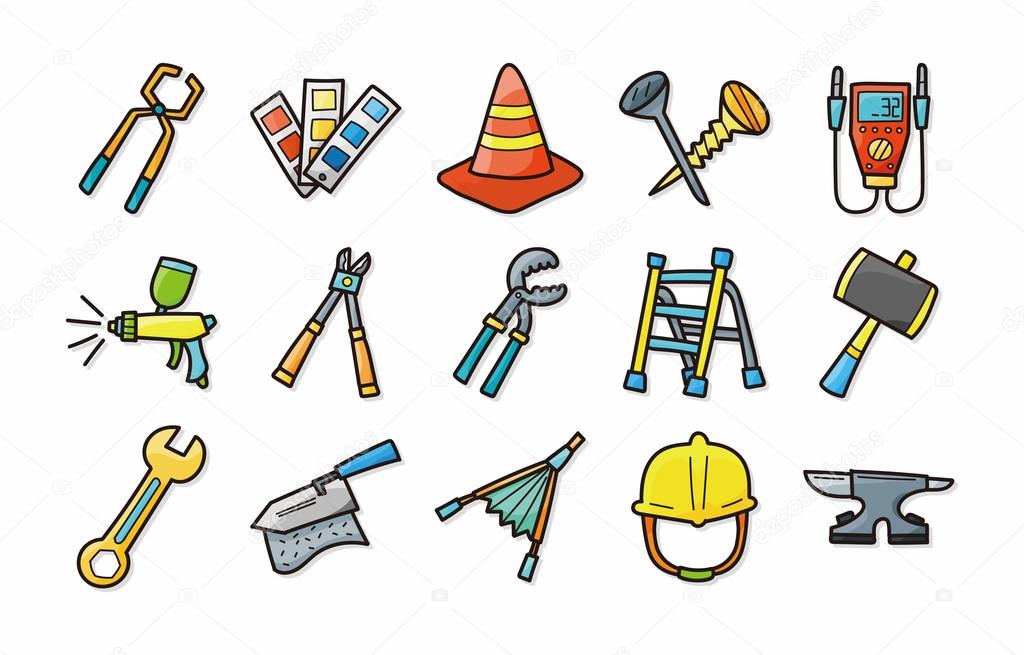 Worker tools icons set,eps10 Stock Illustration by ©wenchiawang #111487242
