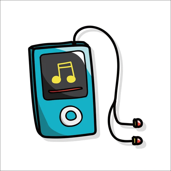 Drawing smartphone music note earphones digital app — Stock Vector ...