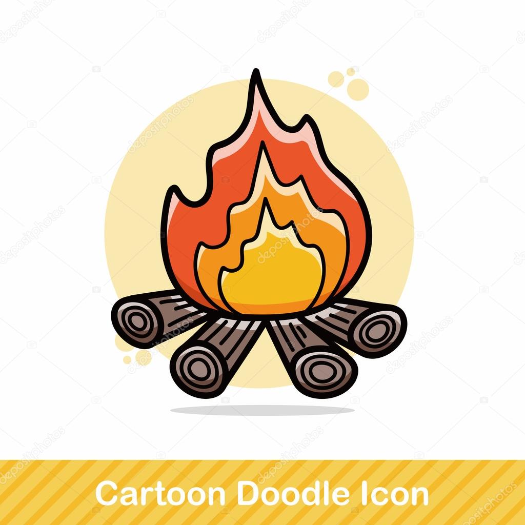 Ilustración de vector de doodle de fogata — Vector de stock ...