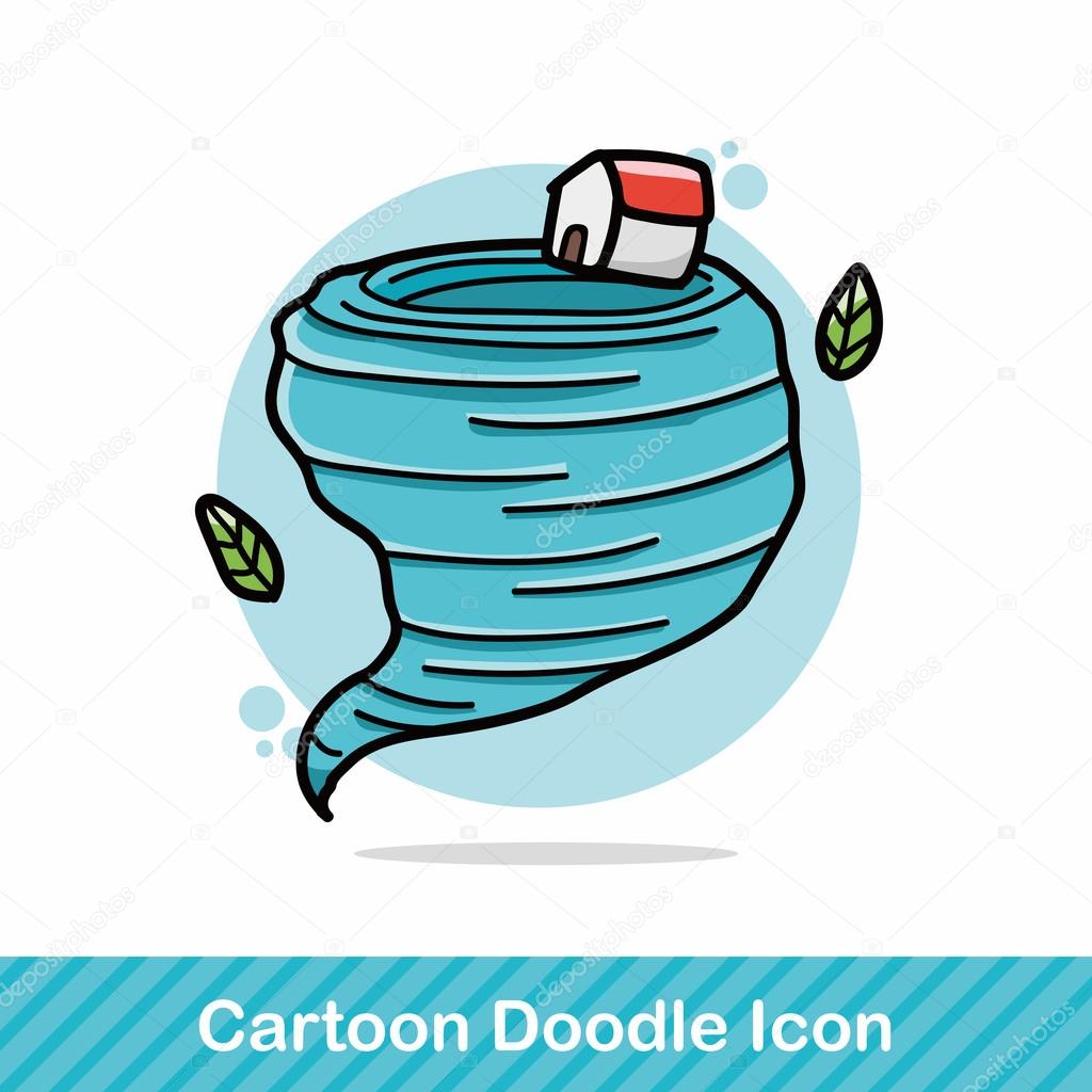 Tornado doodle vector illustration — Stock Vector © wenchiawang #91765096