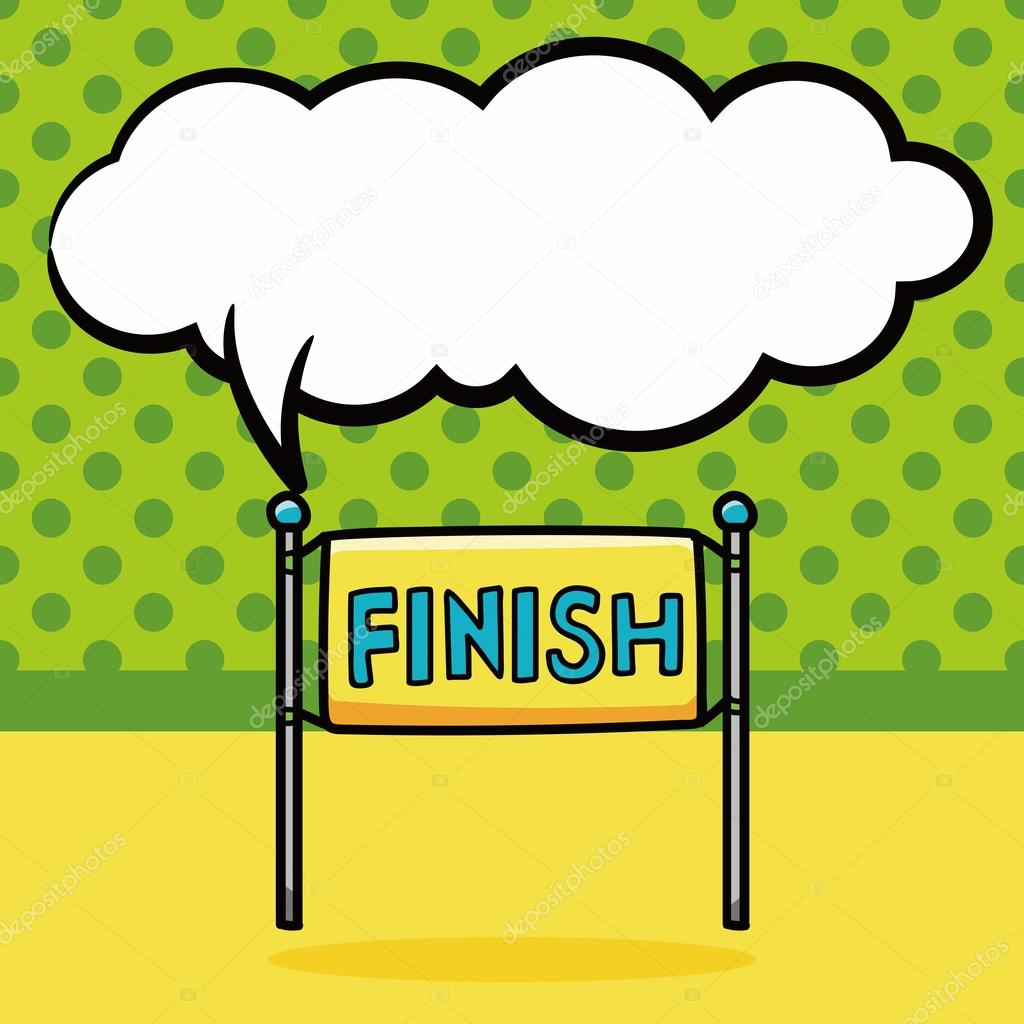 doodle de la línea de meta, Ilustración de vector de burbujas de ...