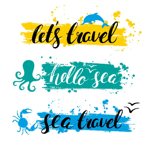 ᐈ Beachy backgrounds stock vectors, Royalty Free sea hand lettering ...