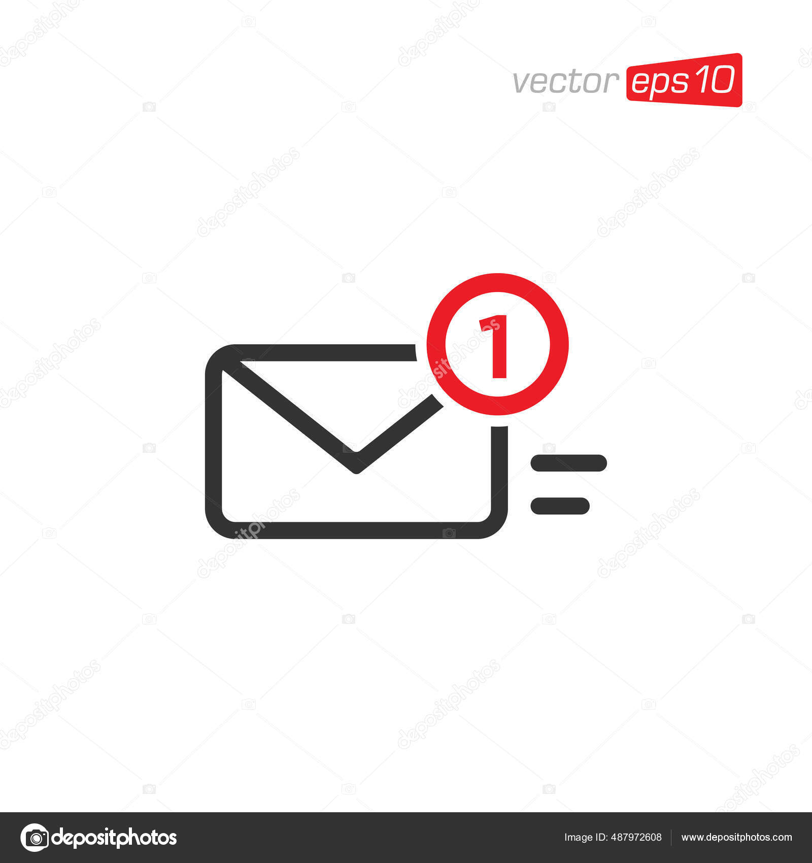 Notification Message Email Icon Logo Design Stock Vector Image by ...