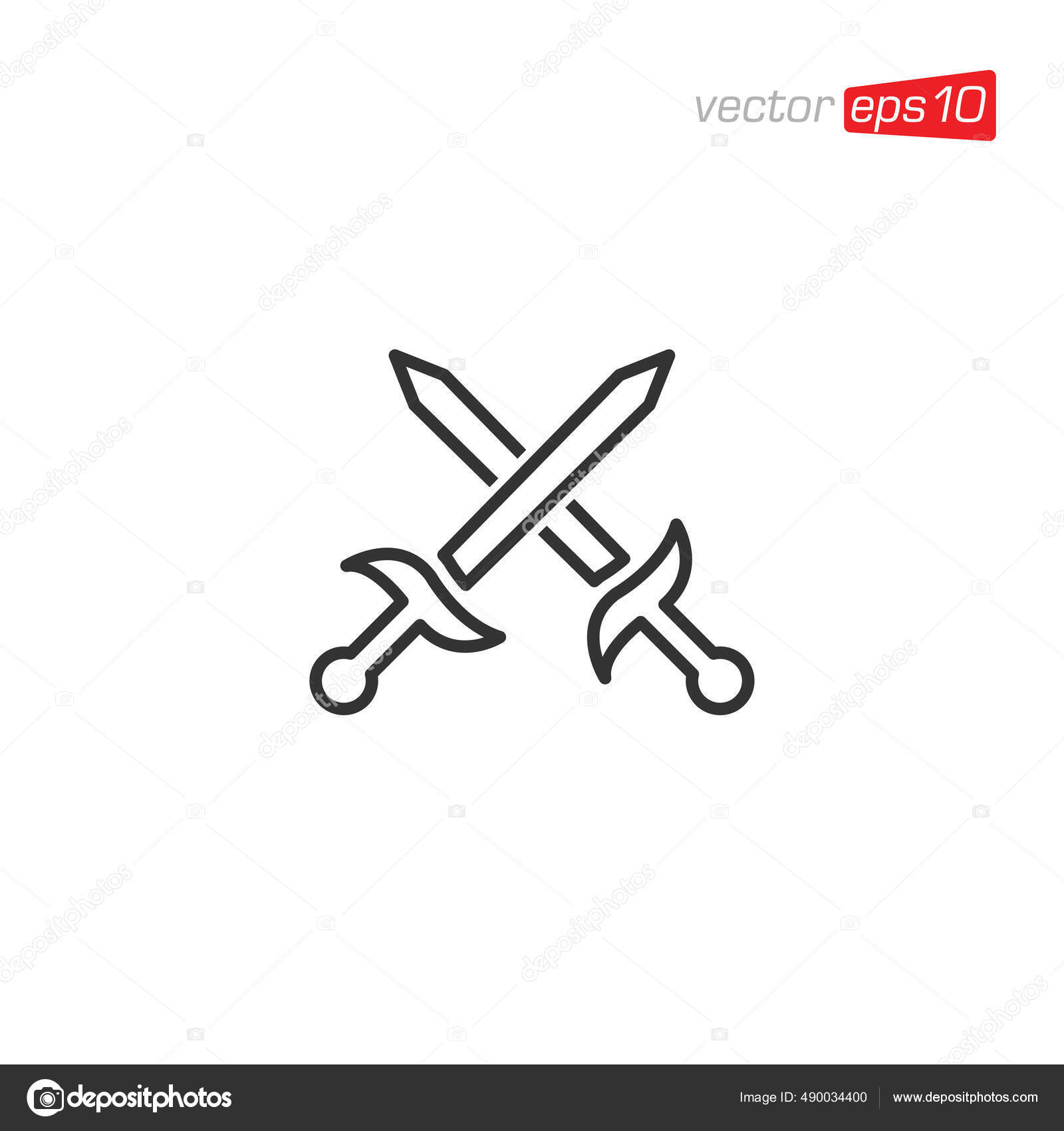 Sword Icon Design Vector Illustration Stock Vector by ©Nano99 490034400