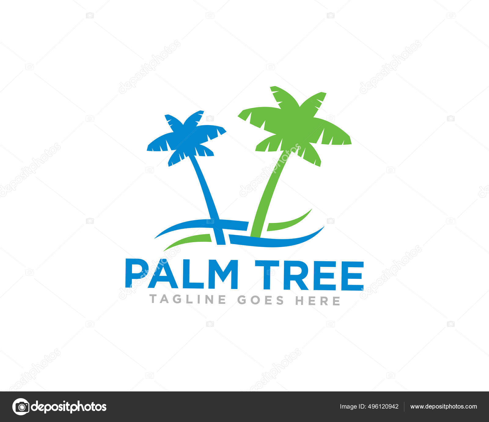 Palm Tree Logo Design Vector Stock Vector Image by ©Nano99 #496120942