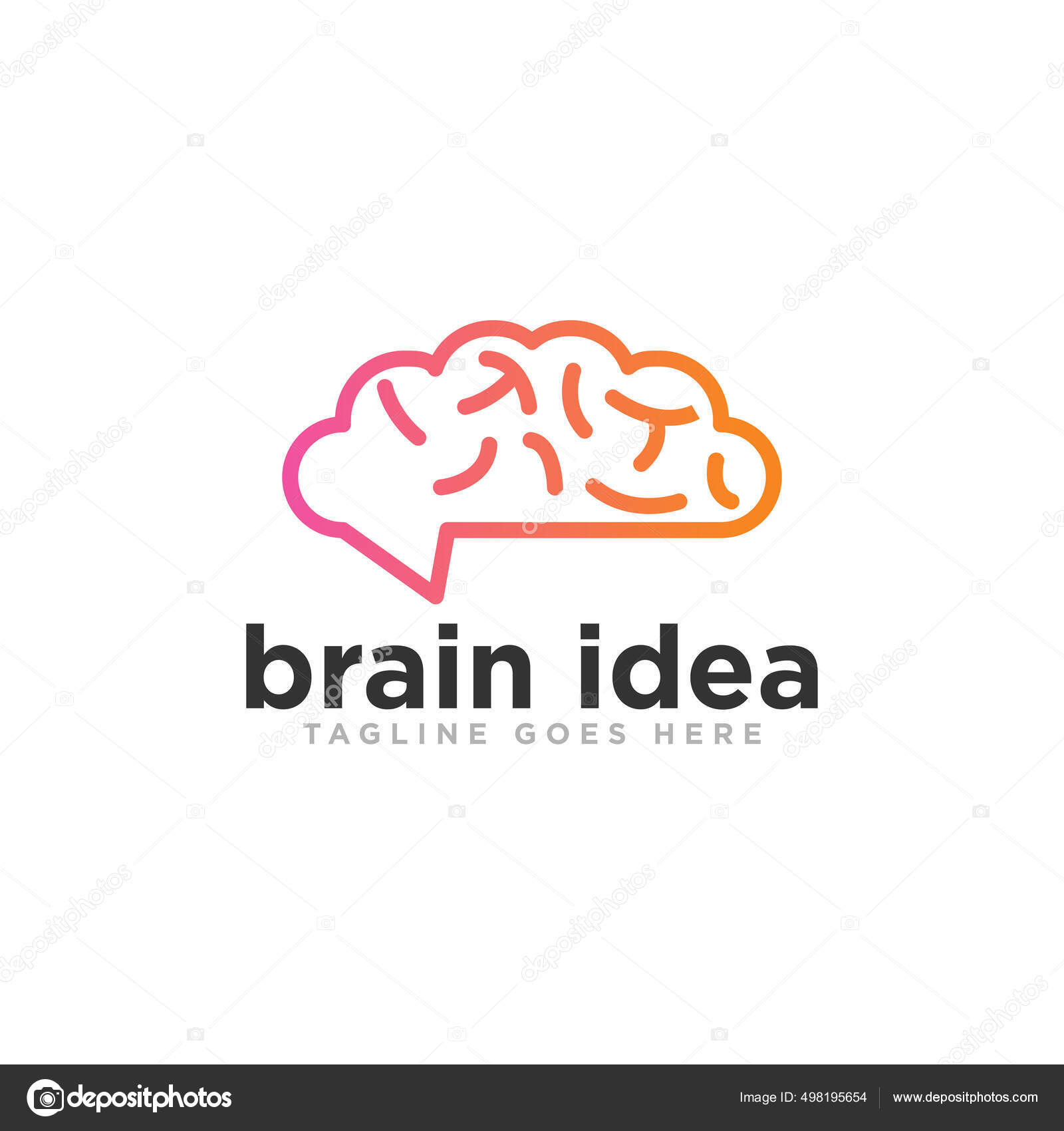 Brain Idea Logo Design Vector Stock Vector by ©Nano99 498195654