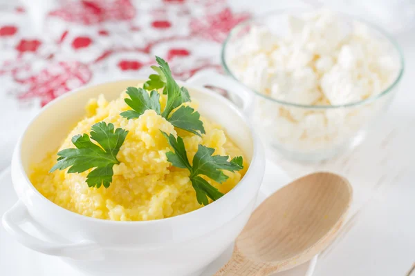 Banush - traditional ukrainian corn dish Stock Photo by ©anaumenko 84290124