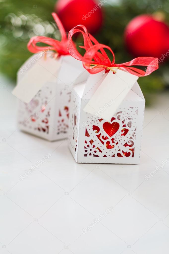 White lacy boxes with chocolates Stock Photo by ©anaumenko 84297250