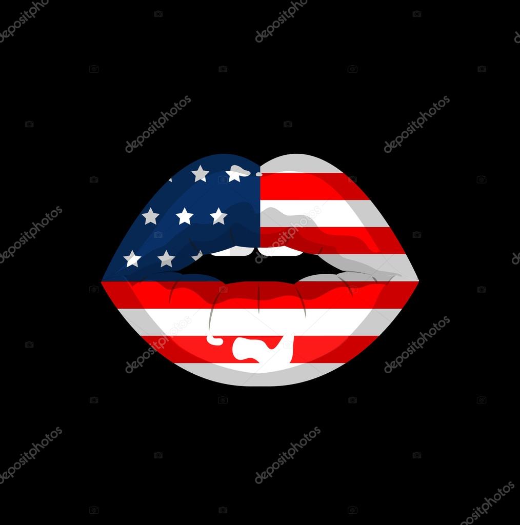 American Flag Lips Clipart Vector | Lipstutorial.org