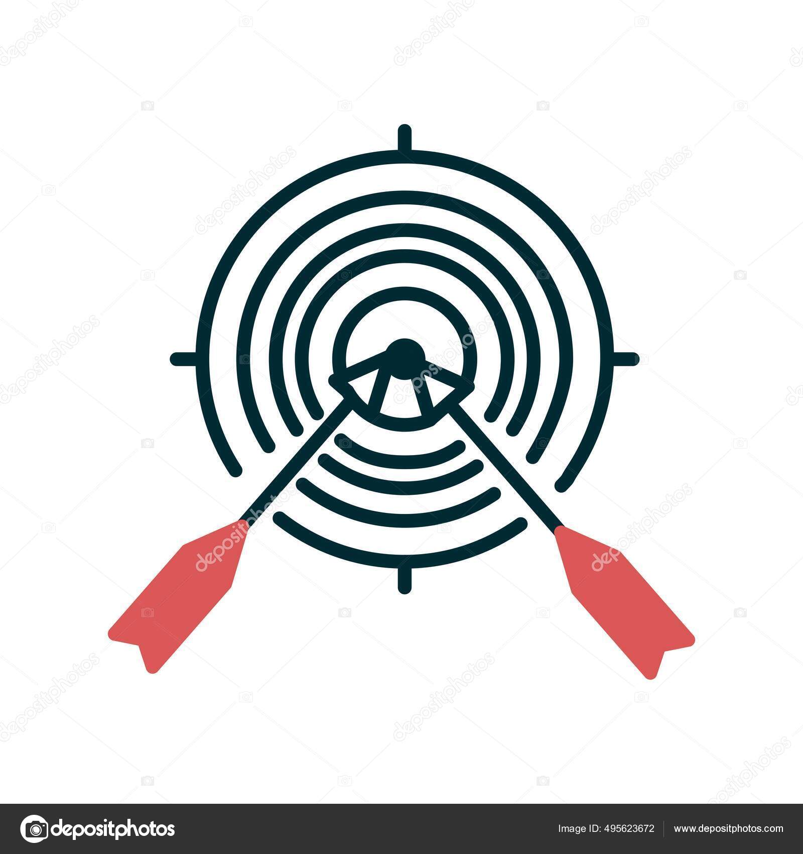 Target Line Two Colour Vector Icon Design Stock Vector Image by ...