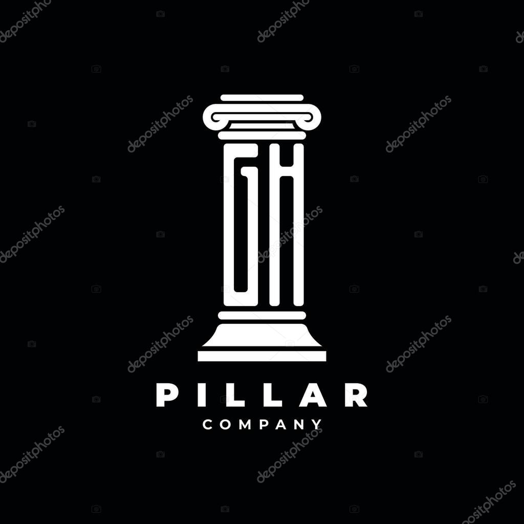 GH Monogram Logo Letra Pilares forma abogado estilo vector, firma de ...
