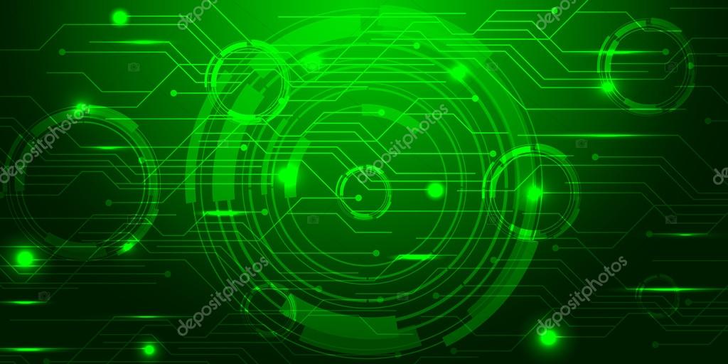 Green Background abstract with lighting lines digital concept — Stock ...