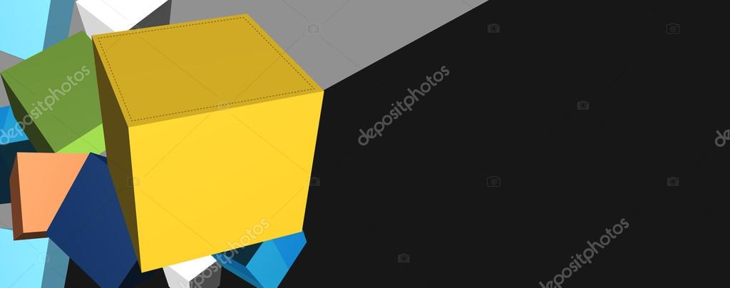 Cube 3D Boxes in Banner — Stock Photo © stockyme #80398132