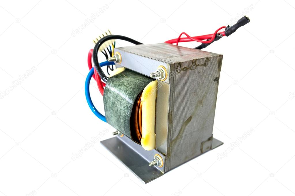 Power transformers on white background. Stock Photo by ©etaphop 91677986