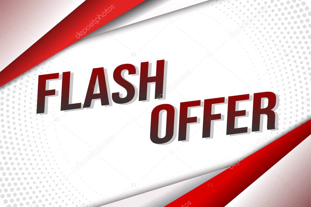 Flash oferta palabra concepto vector ilustración con líneas de estilo ...