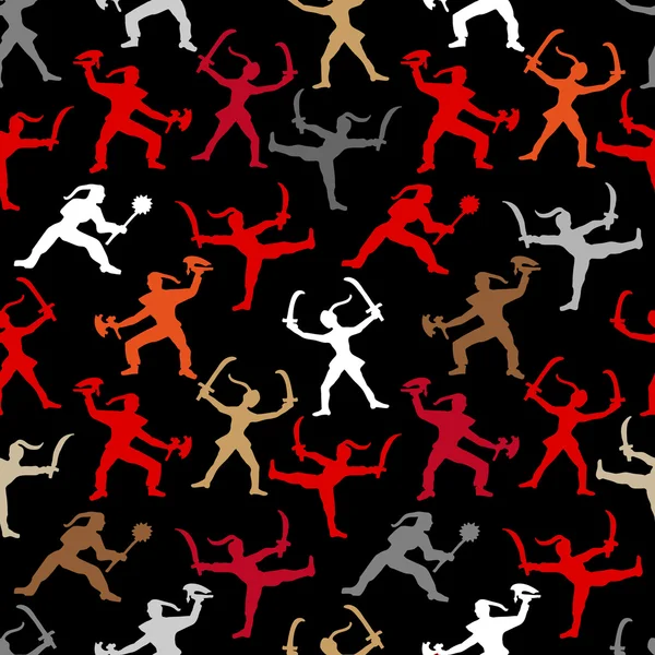 Border with fighting samurai. — Stock Vector © SvetlanaKononova #123685408