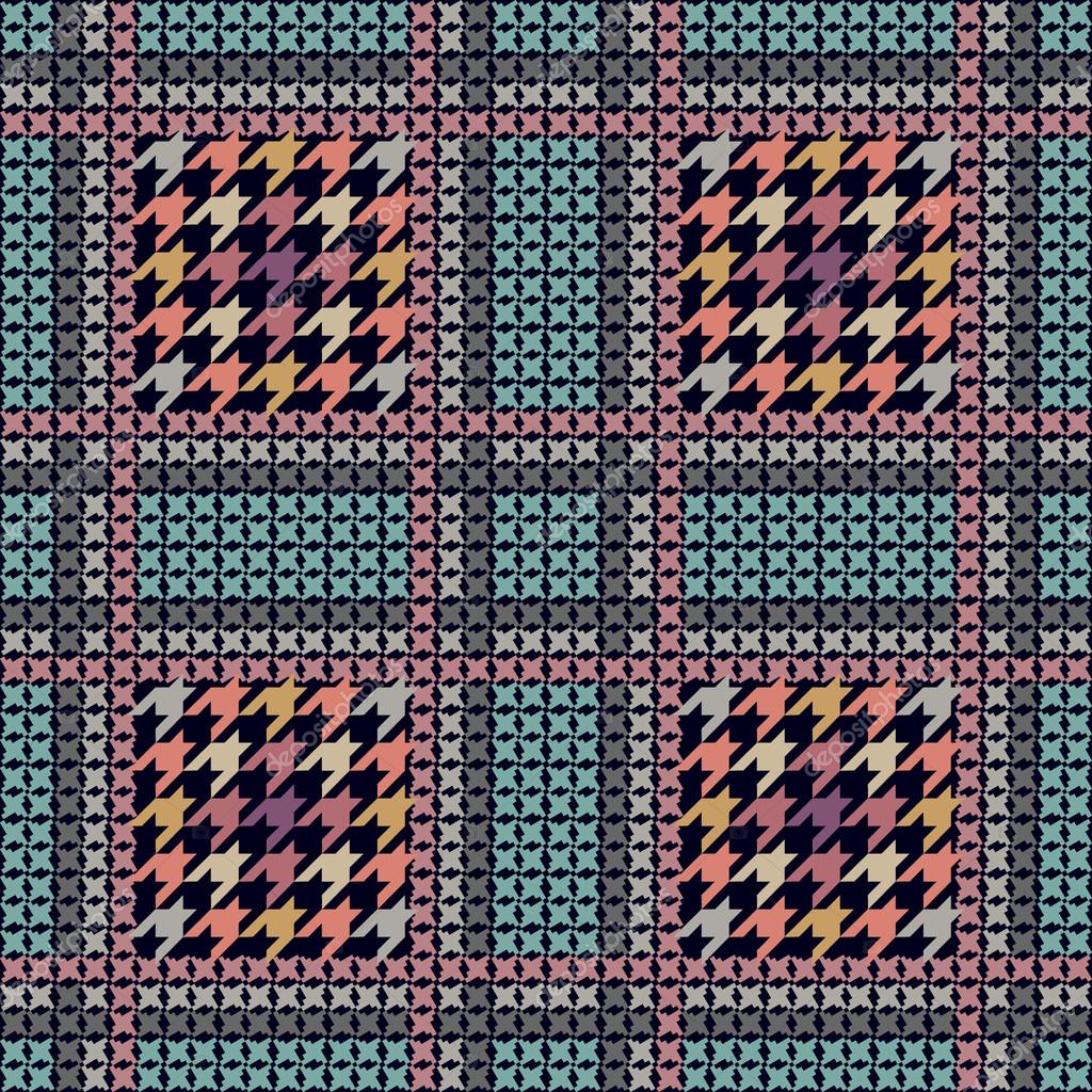 Checkered seamless woolen pattern inspired by classical English hounds ...