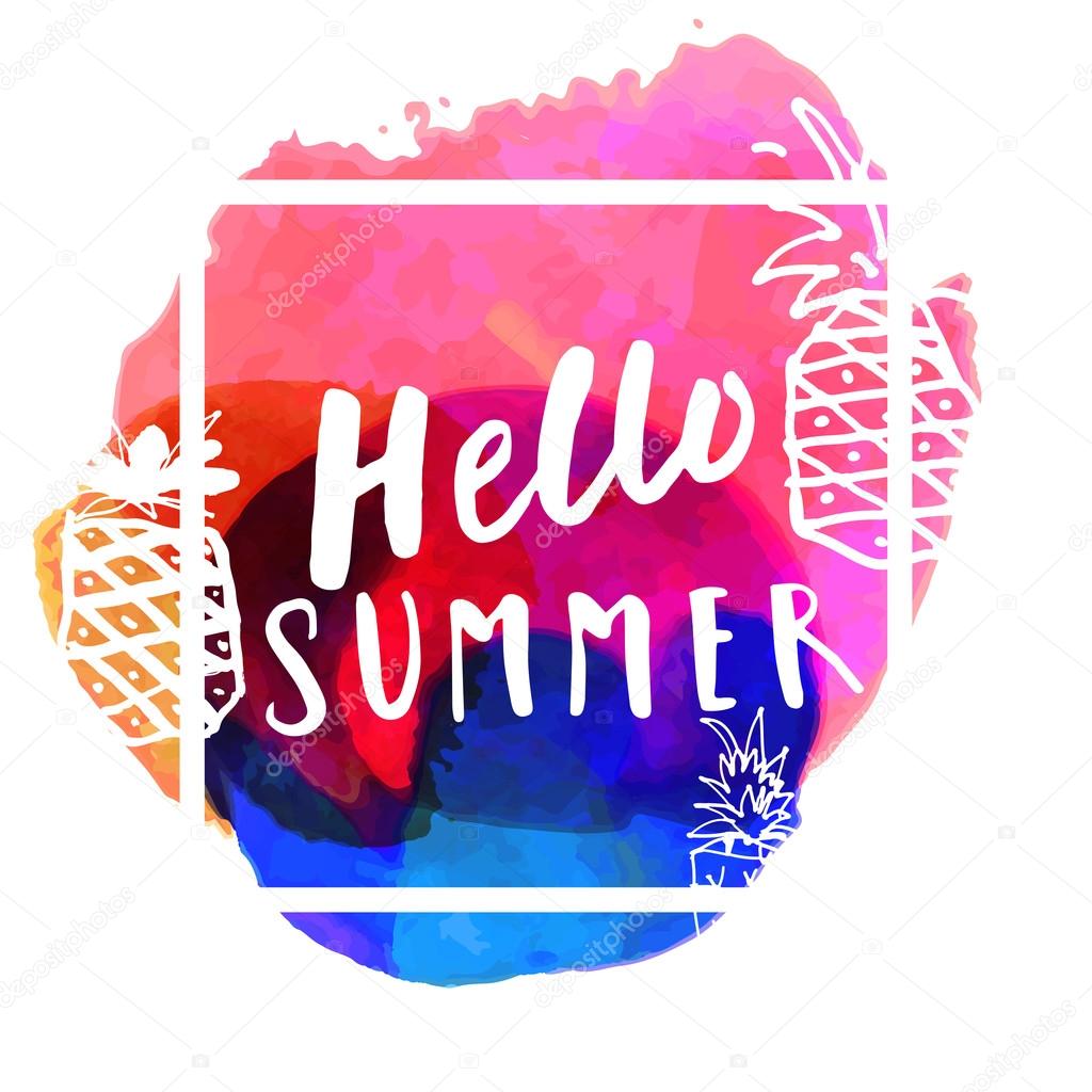 Hello Summer modern calligraphic card Stock Vector Image by ©babayuka ...
