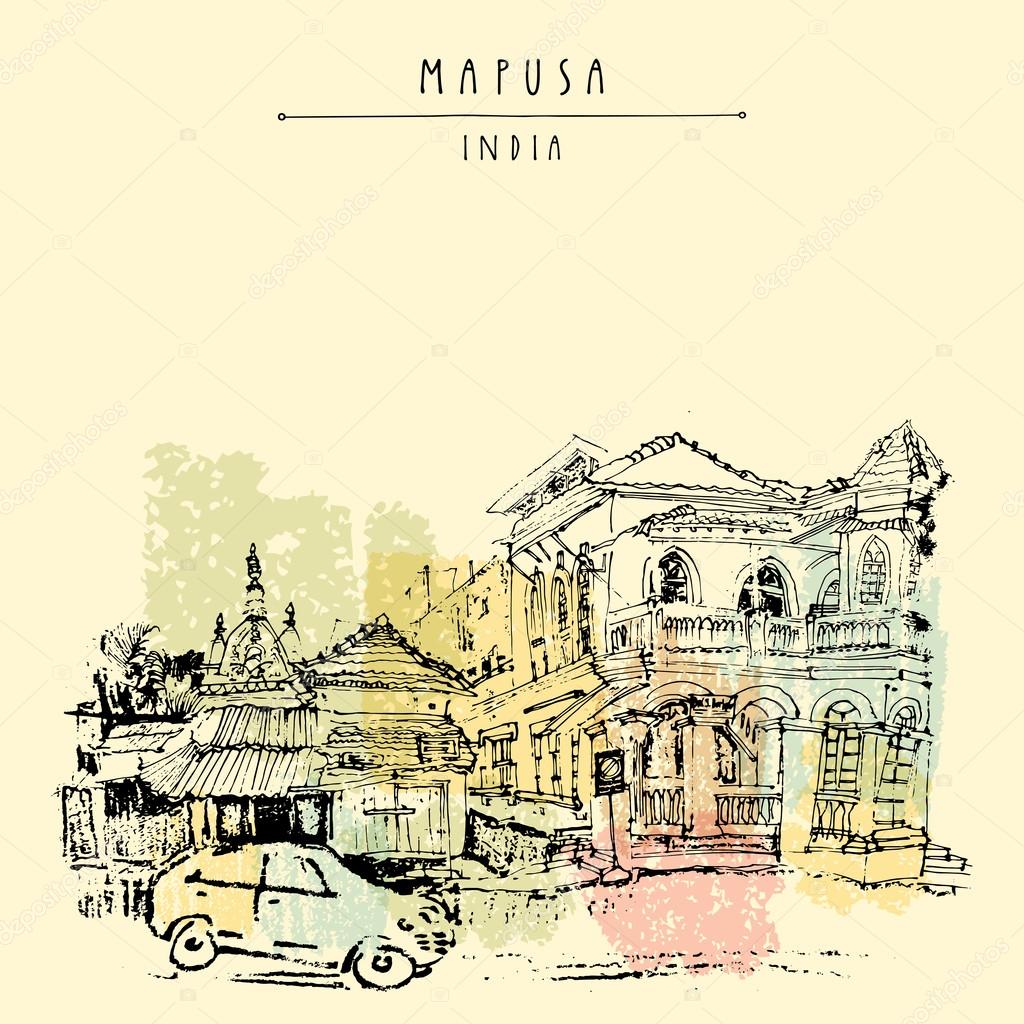 Mapusa, Goa, India. Stock Vector Image by ©babayuka #112479930