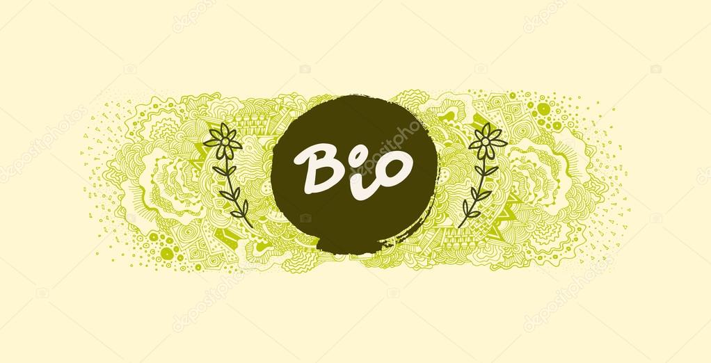 Bio hand drawn label Stock Vector Image by ©babayuka #120860414