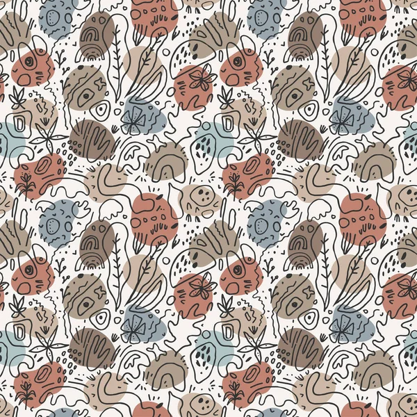 Artistic Seamless Pattern Curvy Fluid Organic Shapes Natural Design ...