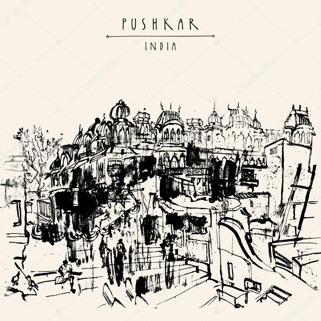 Pushkar Rajasthan, India Stock Vector Image by ©babayuka #97939560