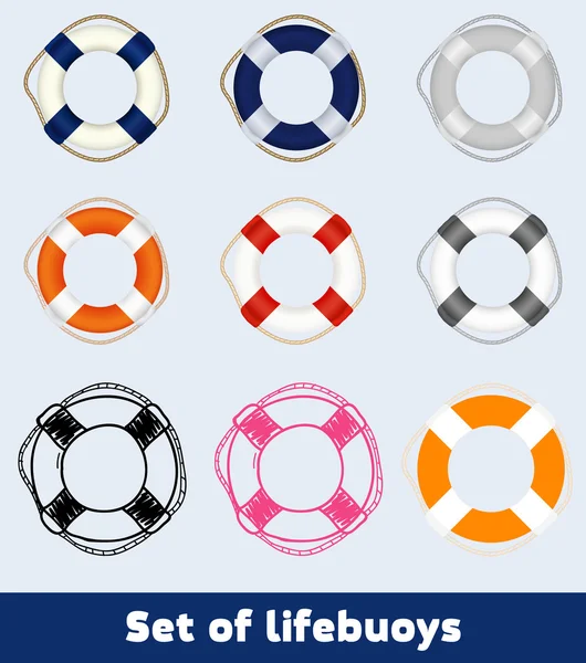 Lifebuoy Sticker Set White Isolated Backdrop Ring Invitation Gift Card ...