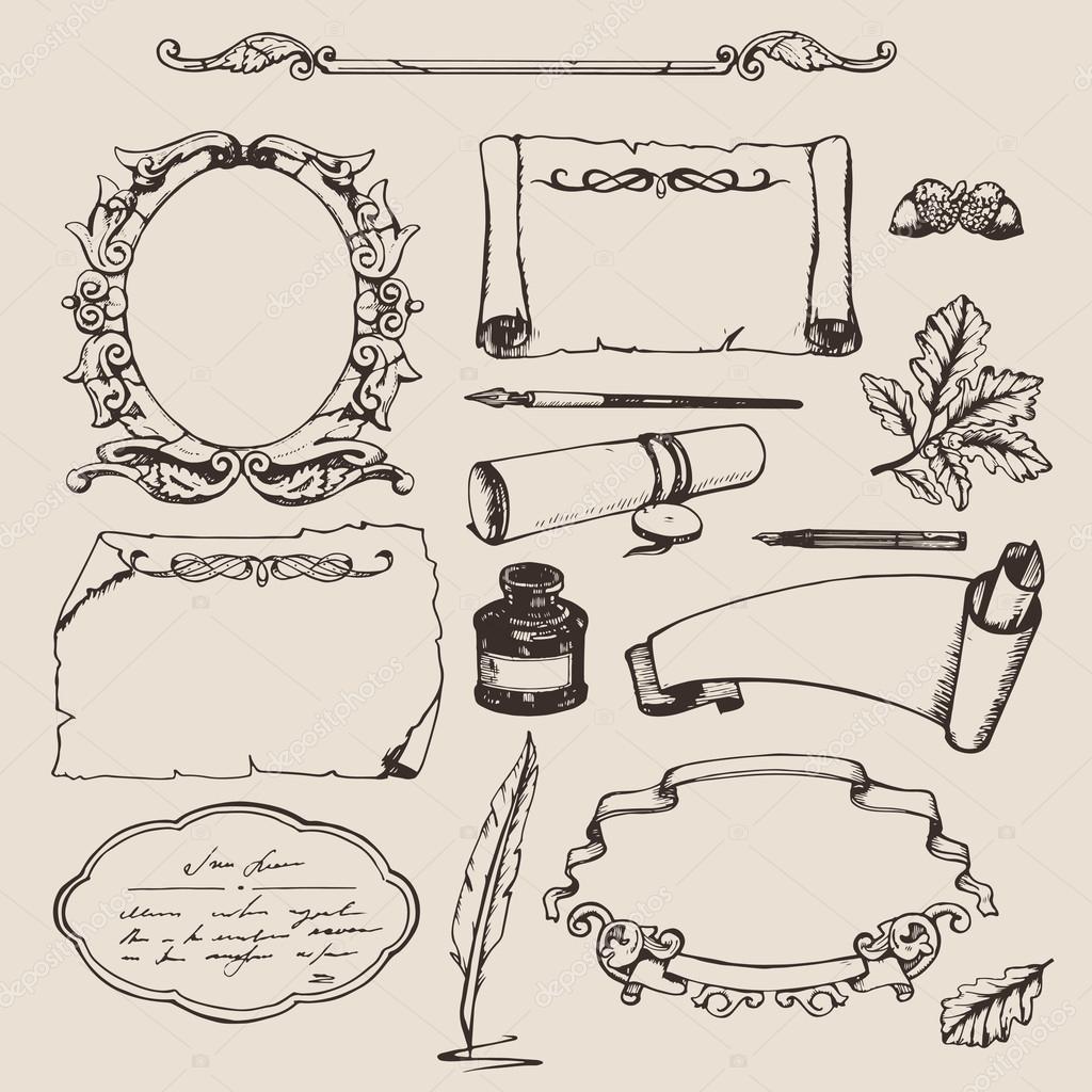 Hand drawn papers and frames Stock Illustration by ©Victoria_Novak ...