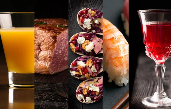 Set from different food and drinks items — Stock Photo © S_Razvodovskij ...