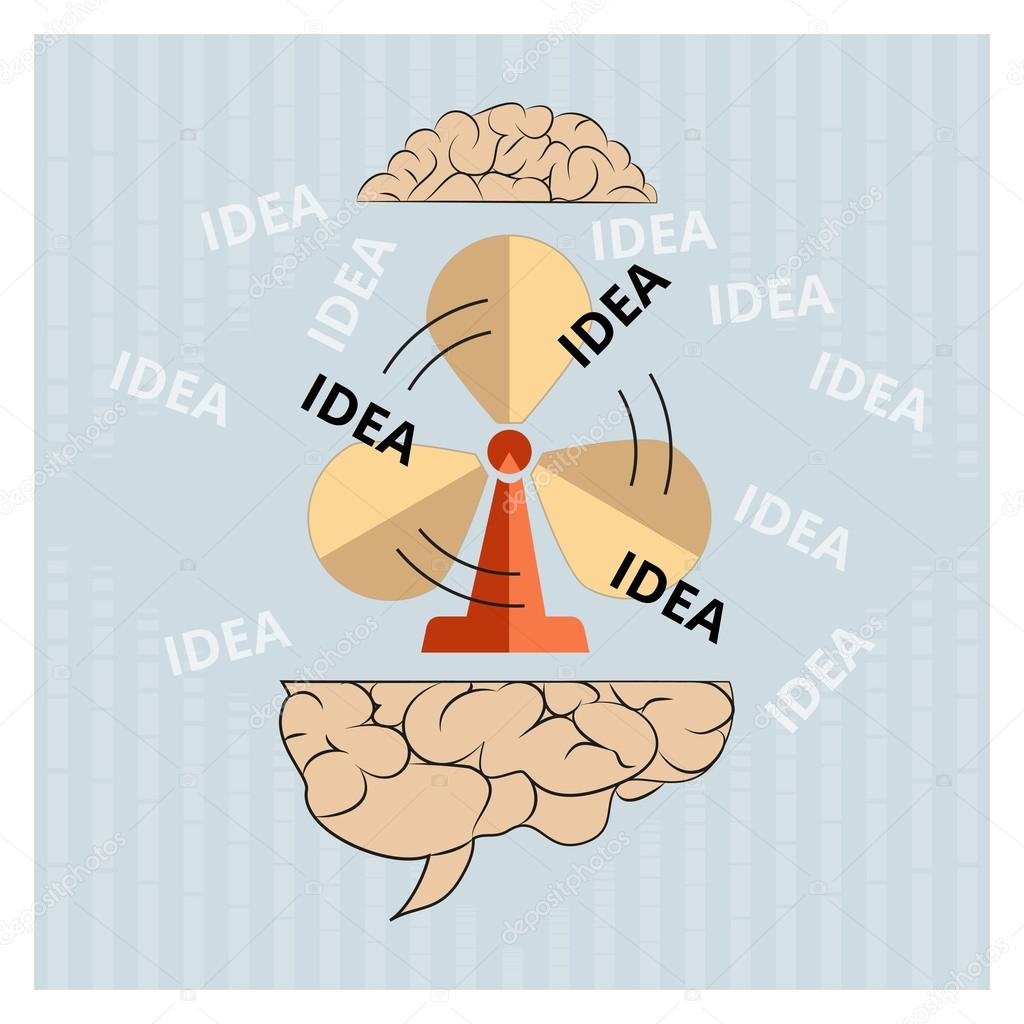 A lot of ideas in the brain — Stock Vector © Oksanka48 #86643218