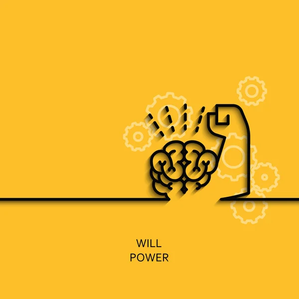 Icon of brain and muscle hand. Willpower concept Stock Vector Image by ...