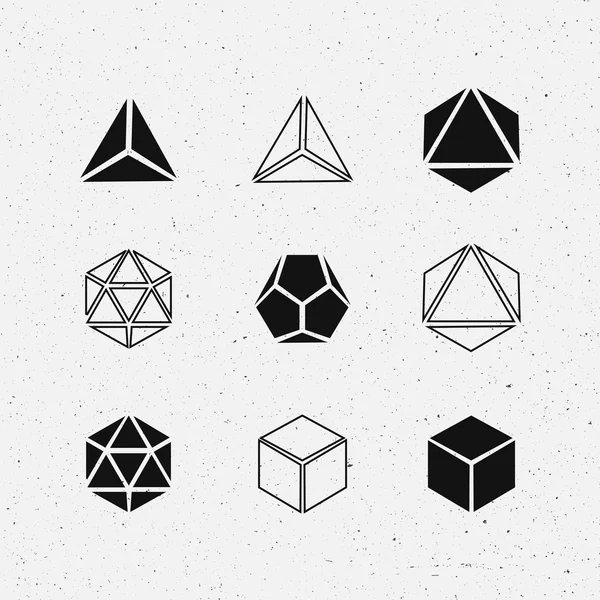Sacred geometry - platonic solids - six elements - stock vector - air ...