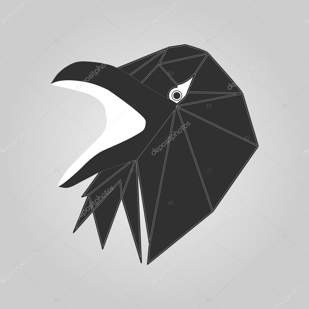 Vector head of raven Stock Vector Image by ©#000000 #82927956