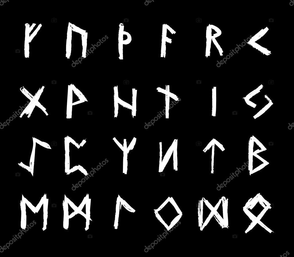 Old Norse Alphabet Letters Set of Old Norse Scandinavian Runes. Runic ...