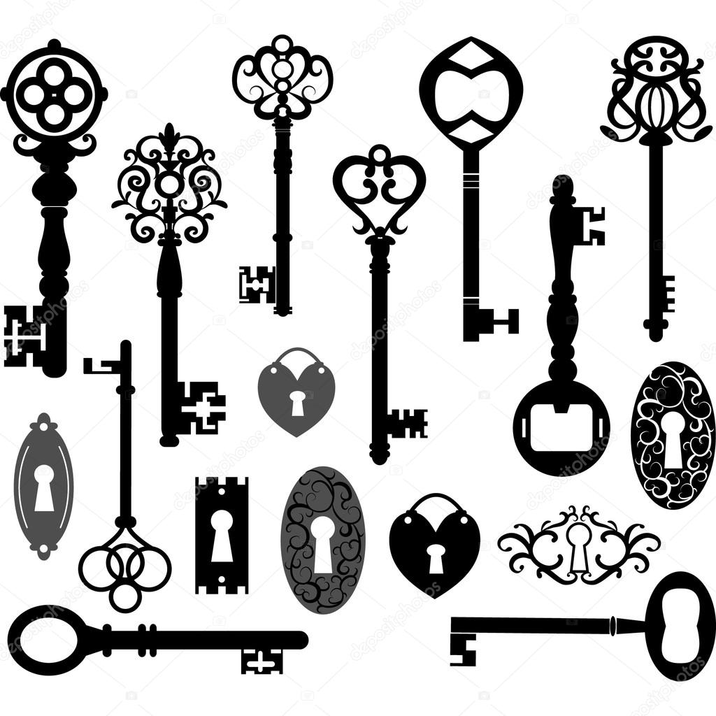 Vintage Key Silhouette