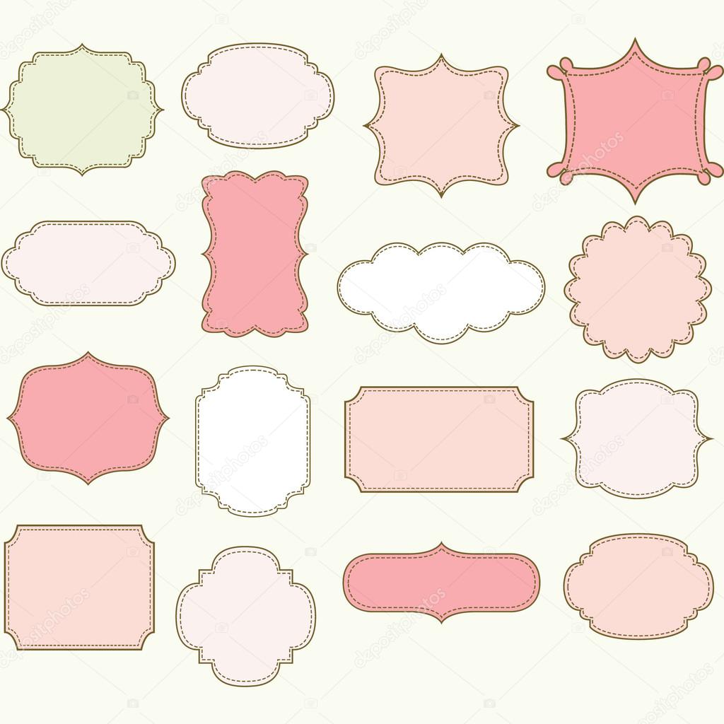 Pink Label Frame Clip Art