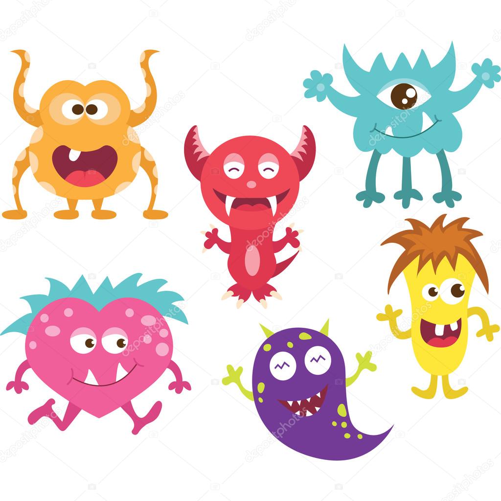 Cute Cartoon Monsters Clip Art