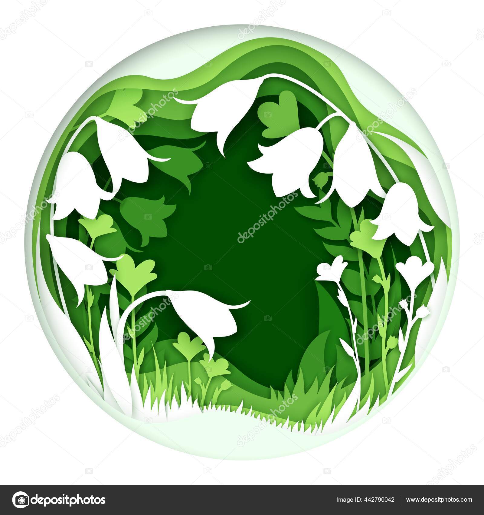 Paper cut craft style spring flowers composition, vector illustration ...