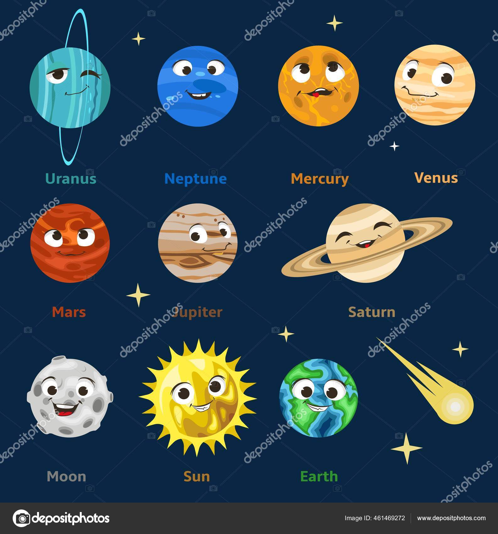 Solar System Cute Fun
