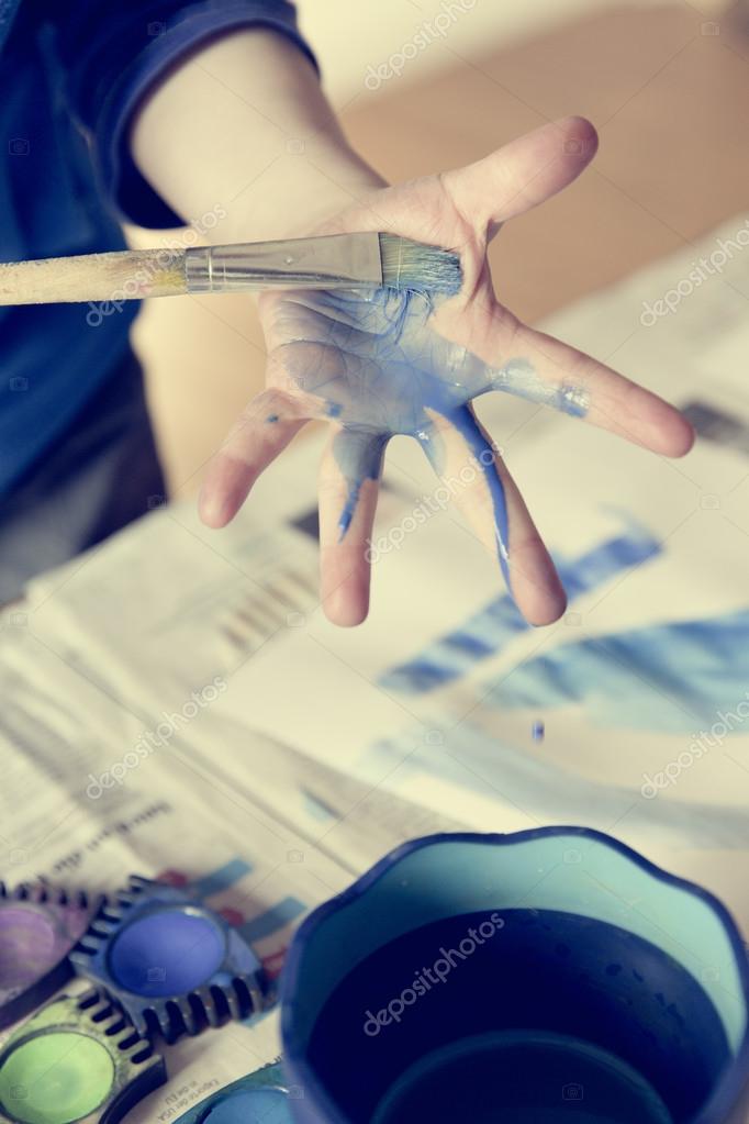 Fingerprint paint with watercolors Stock Photo by ©markusspiske 83792750