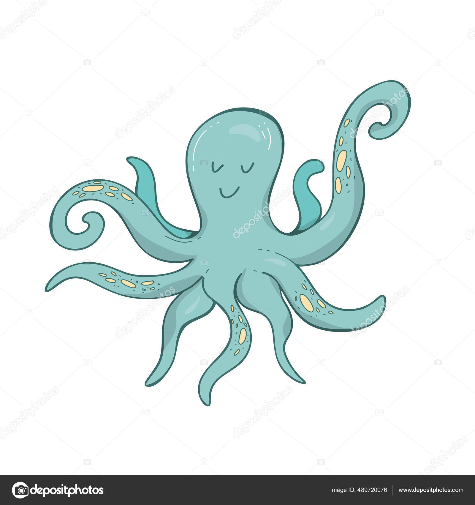 Cute Hand drawing octopus. Vector illustration design for fabrics ...